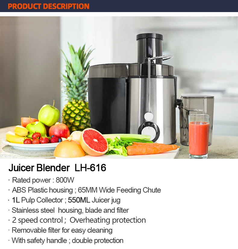 New Style High Quality 800w Slow Juicer With Powerful Fruit Juicer ...