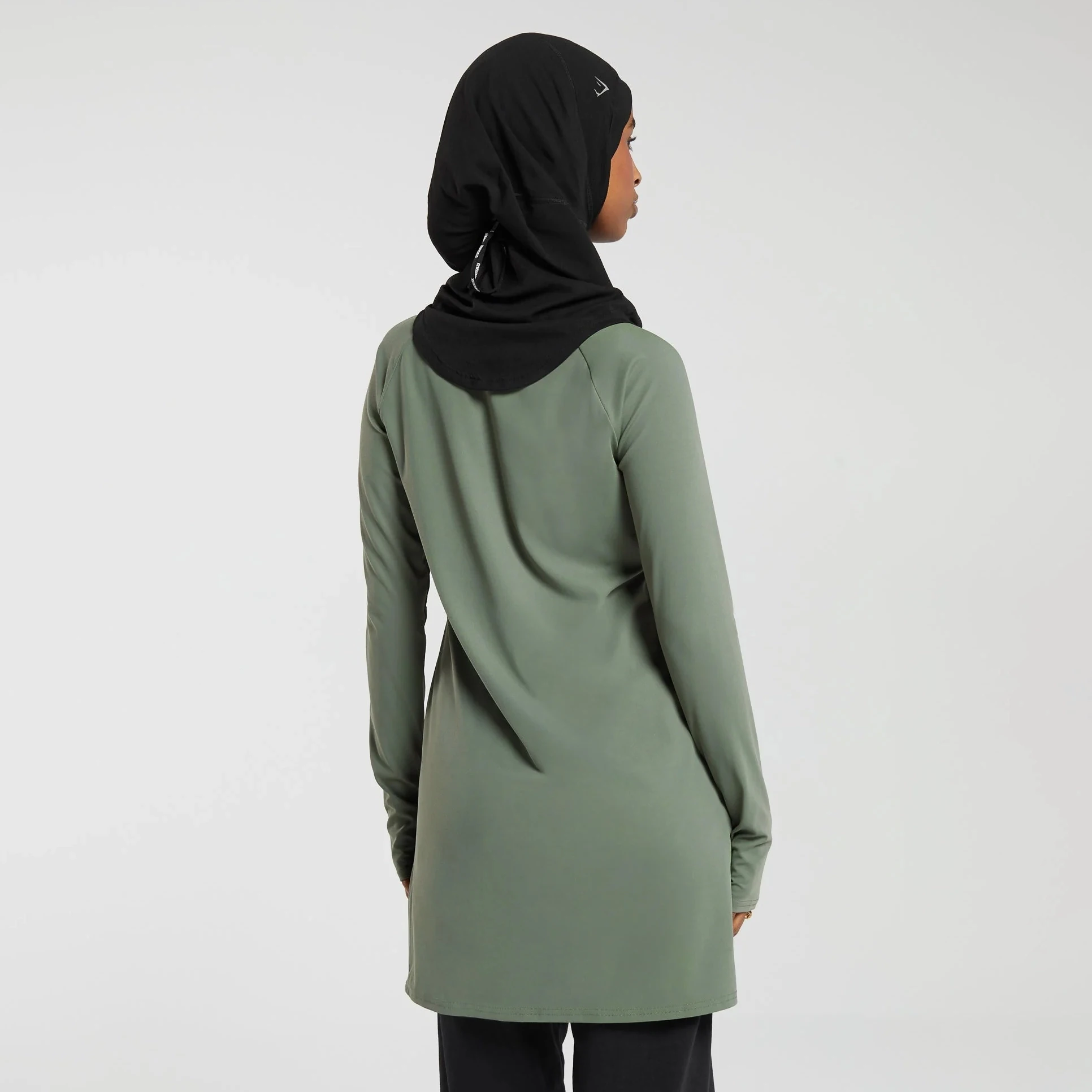 Women's Modest Sports Tops Full Body Long Sleeve Islamic Loose Split ...