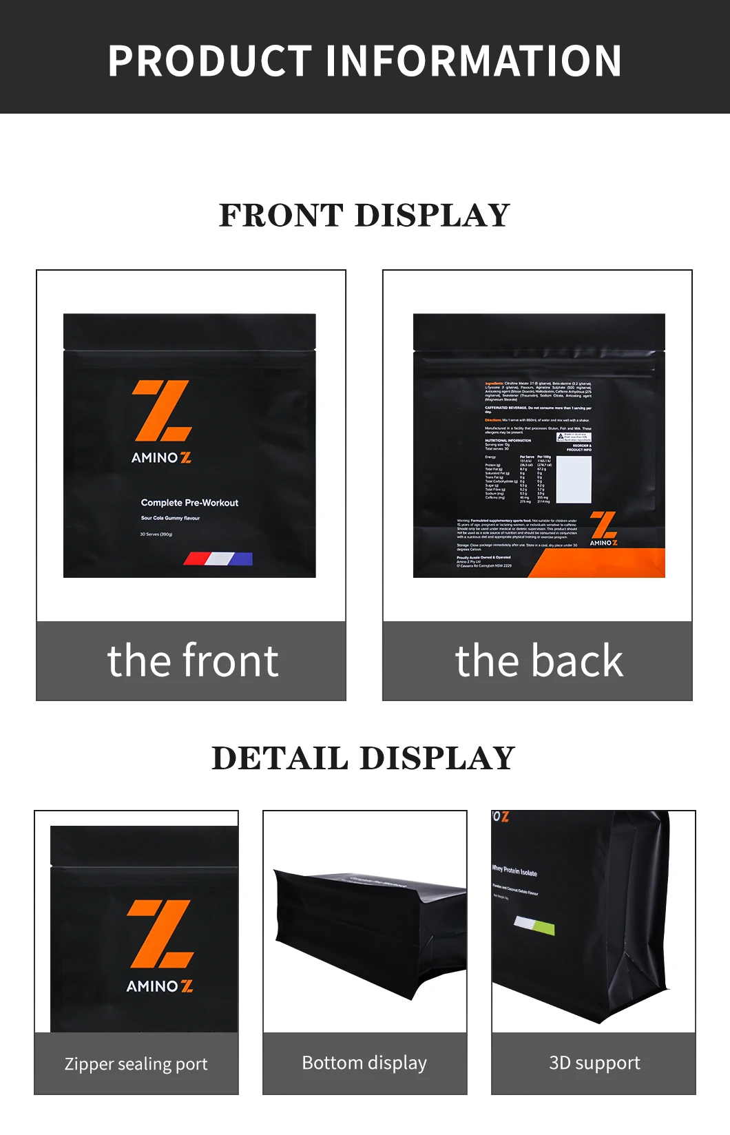 Whey Protein Powder Bags - Durable and Versatile Packaging