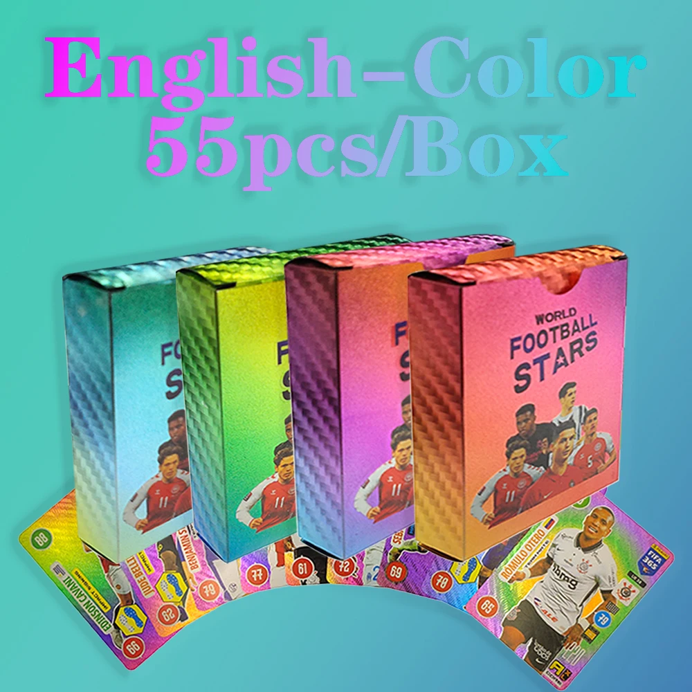 Wholesale 55 Cards/box Gold Foil Deck Box Panini World Soccer Football ...