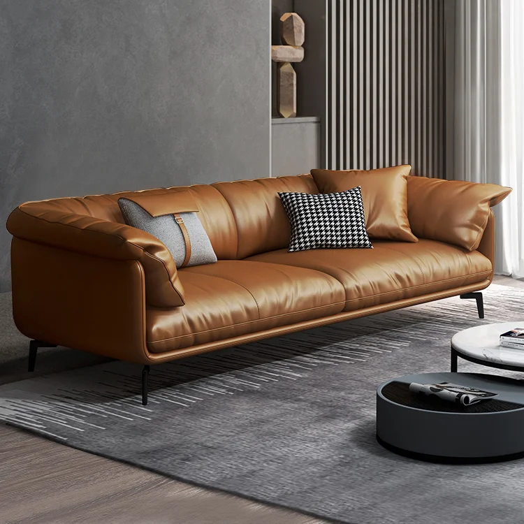 Modern Leather Sofa Set for Living Room - European Style Corner Sofa ...