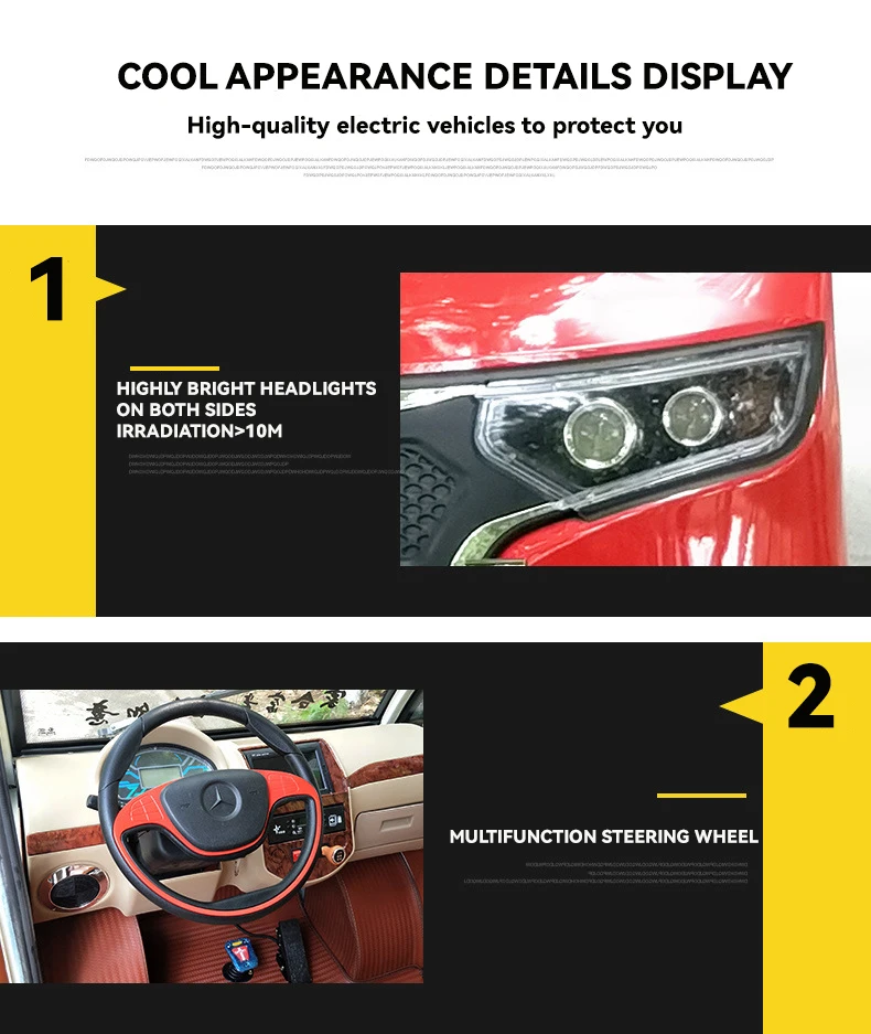 4 Wheel Enclosed Electric Scooter Car Without Driving Licence / Right ...