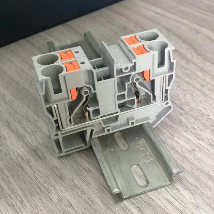 Pt Series 10mm2 Din Rail Terminal Block Spring Push In Feed Through ...
