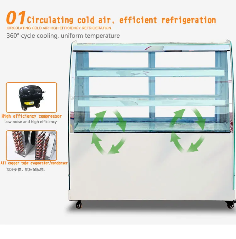 Commercial Cake Display Cabinet Air Cooled Right Angle Cake Chiller ...