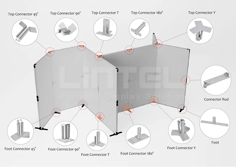 Lintel Flextile Folding Fabric Display Stands - 10s Assembly