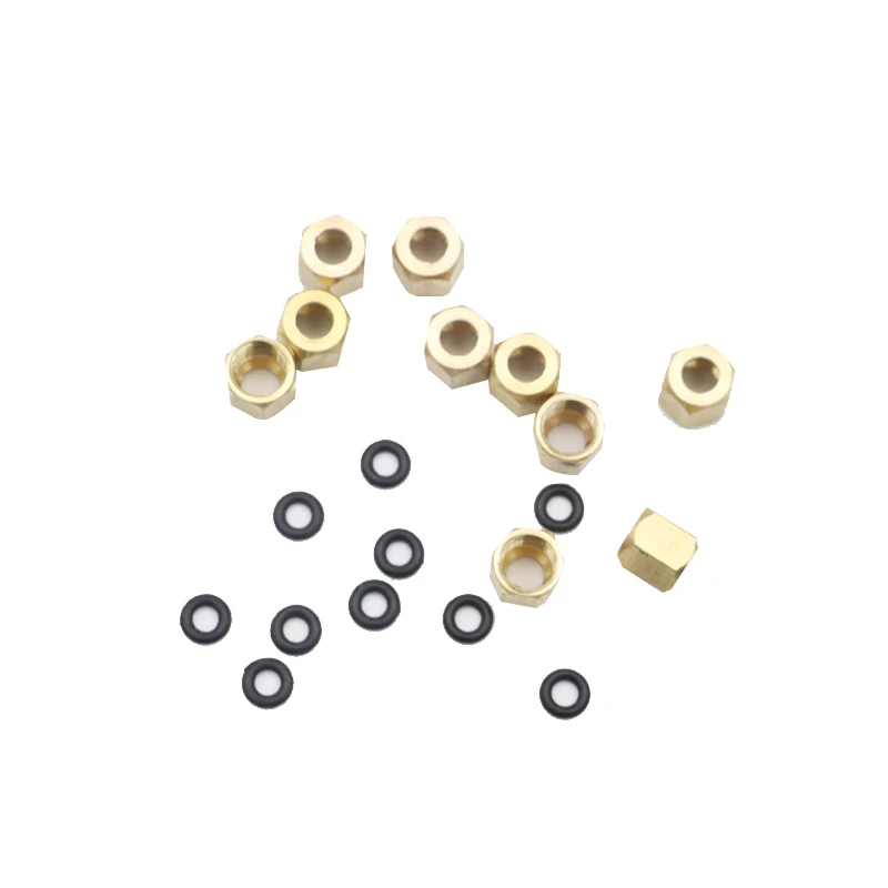 50pcs Printhead Damper Connector Copper Nut With Rubber O Ring 3*2mm 4 ...