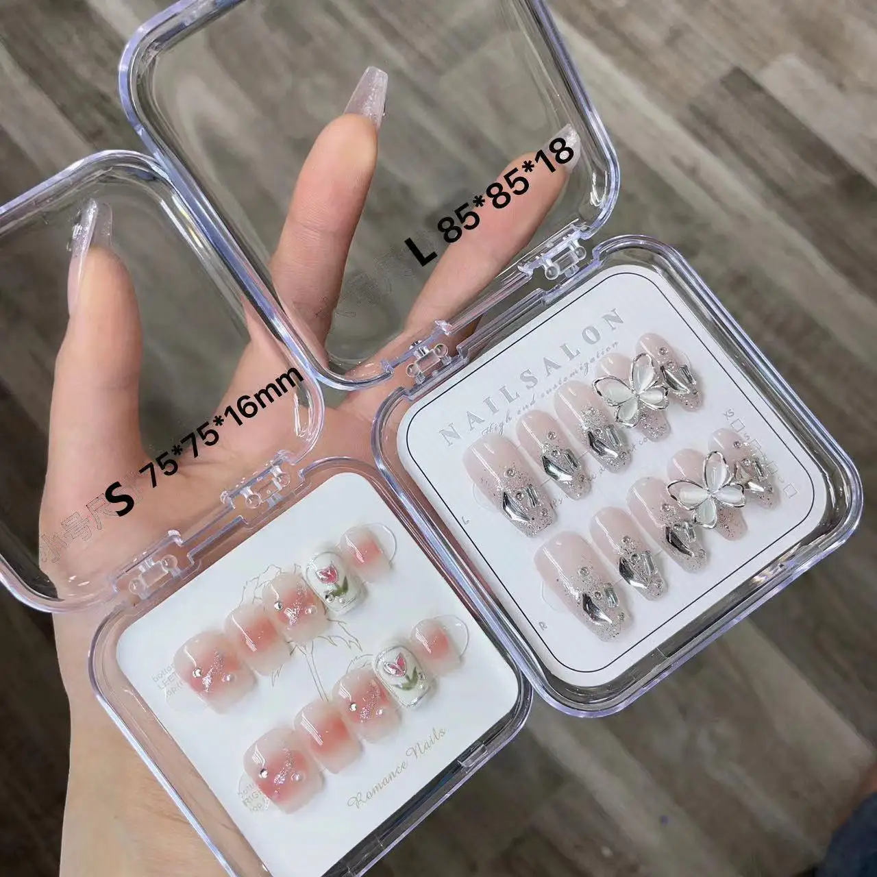 Customized Press On Nails Storage Box For Display & Oem