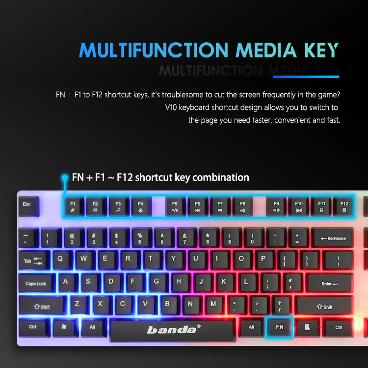 Banda V10 7 Colors Rgb Gaming Keyboard Suppliers, Manufacturers ...