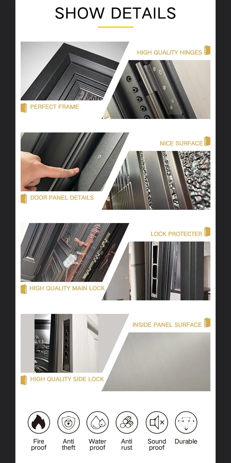 Phipulo Luxury Double Security Main Exterior Door Aluminum Cast Board ...