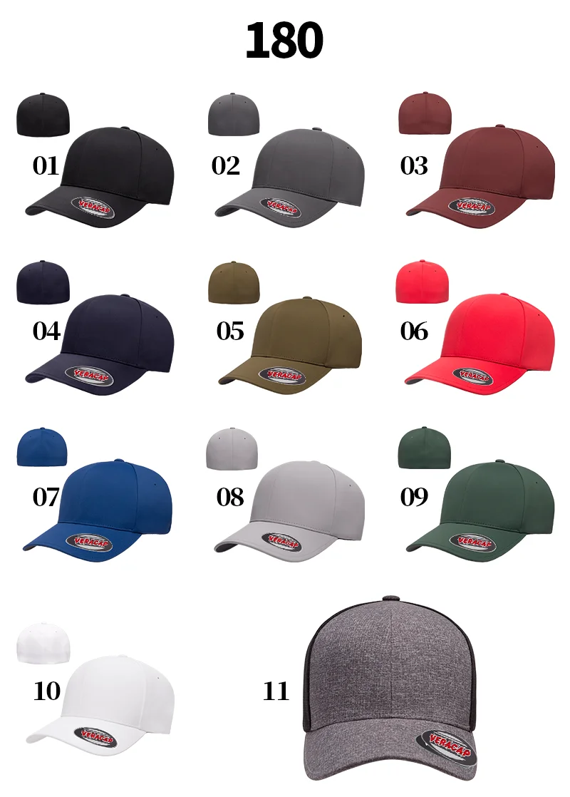 Flex Fit Delta 180 Waterproof Perforated Custom Made Trucker Hats Closed Back 6 Panel Yupoong ...