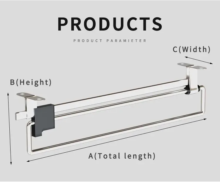 High Quality Wardrobe Hang Hanging Rod Metal Telescopic Hanging Clothes ...