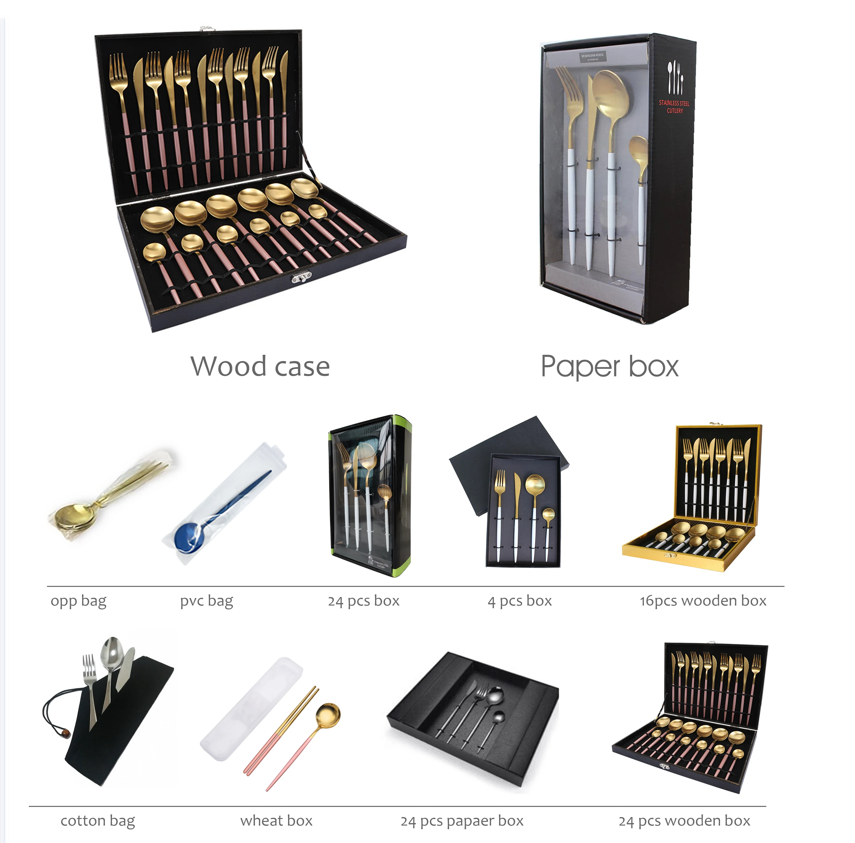 Jieyang Shengde High-quality 24pcs Stainless Steel Gold Cultery Sets ...