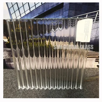 8mm 10mm 12mm Fluted Tempered Glass Safety Privacy Decorative Clear Low ...