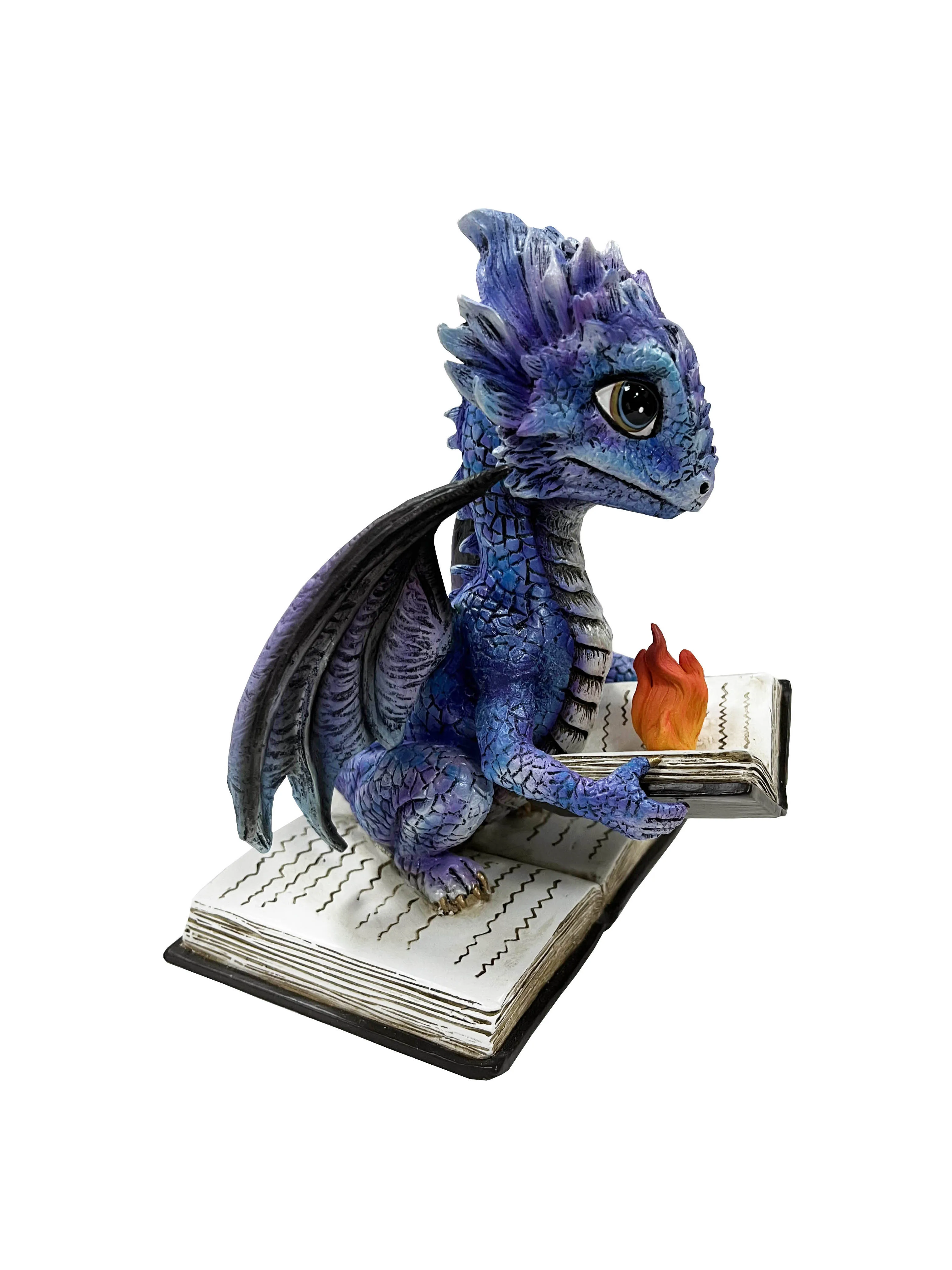 Wholesale Mini Resin Dragon Figurines Blue Dragon with Book Dragon ...