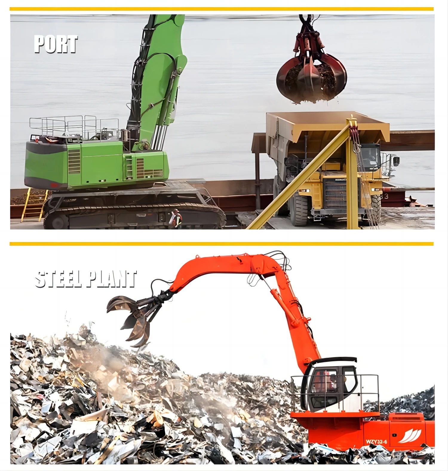 360 Degree Rotating Grapple Hydraulic Scrap Grab Orange Peel Grab For ...