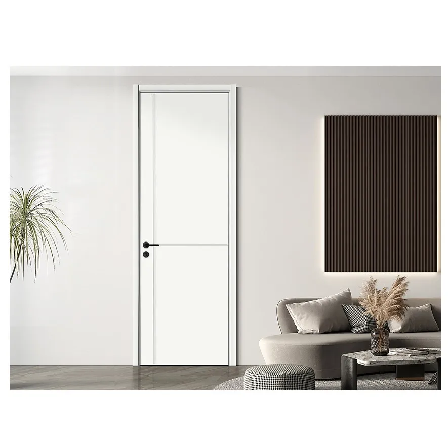 High Quality Interior Door Flush Design Flat Solid Wood Doors for Apartment