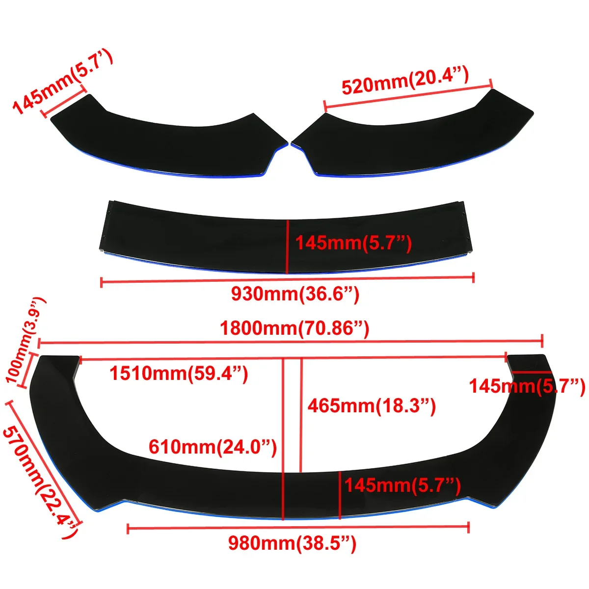 Universal Car Front Bumper Lip Deflector Lips Diffuser Guard For Bmw ...