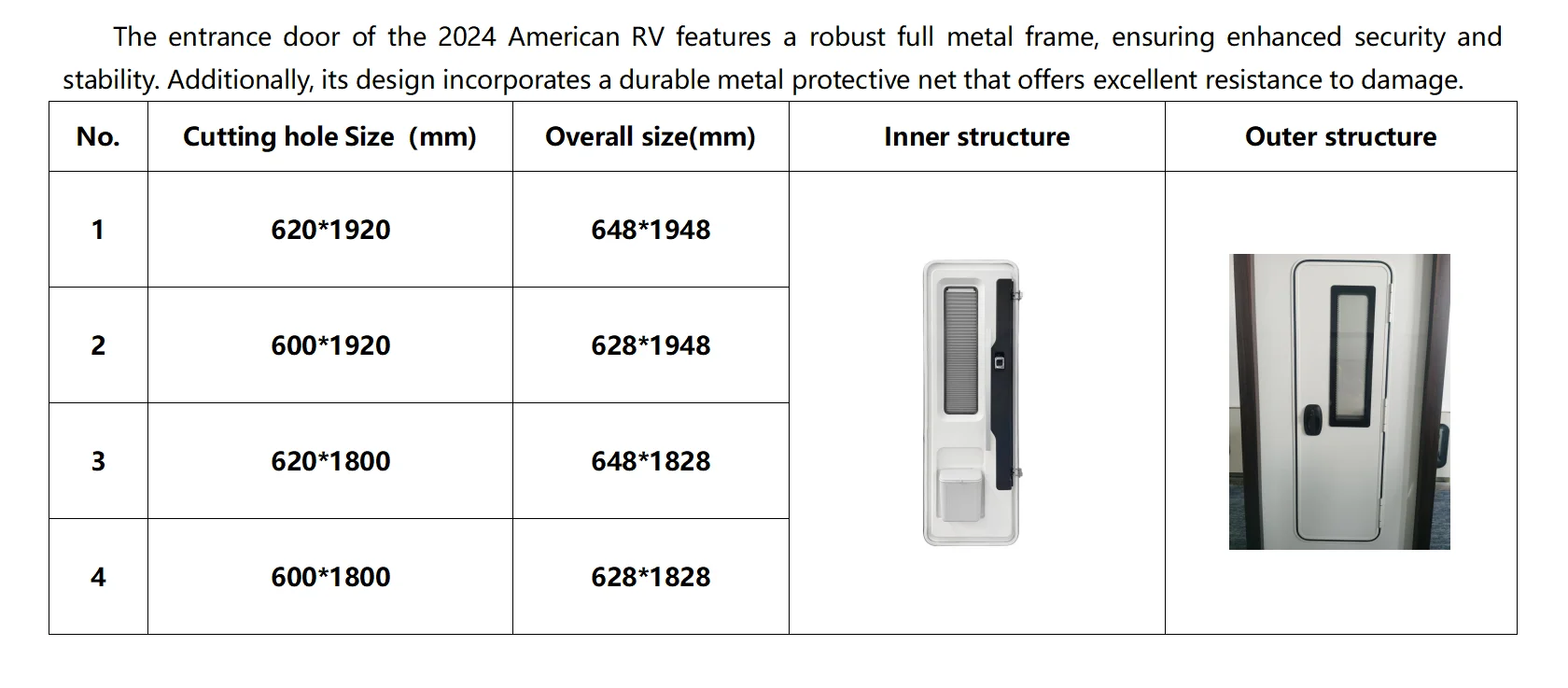 2024 Meidi European Style Rv Entrance Door Caravan Camper Trailer Entry ...