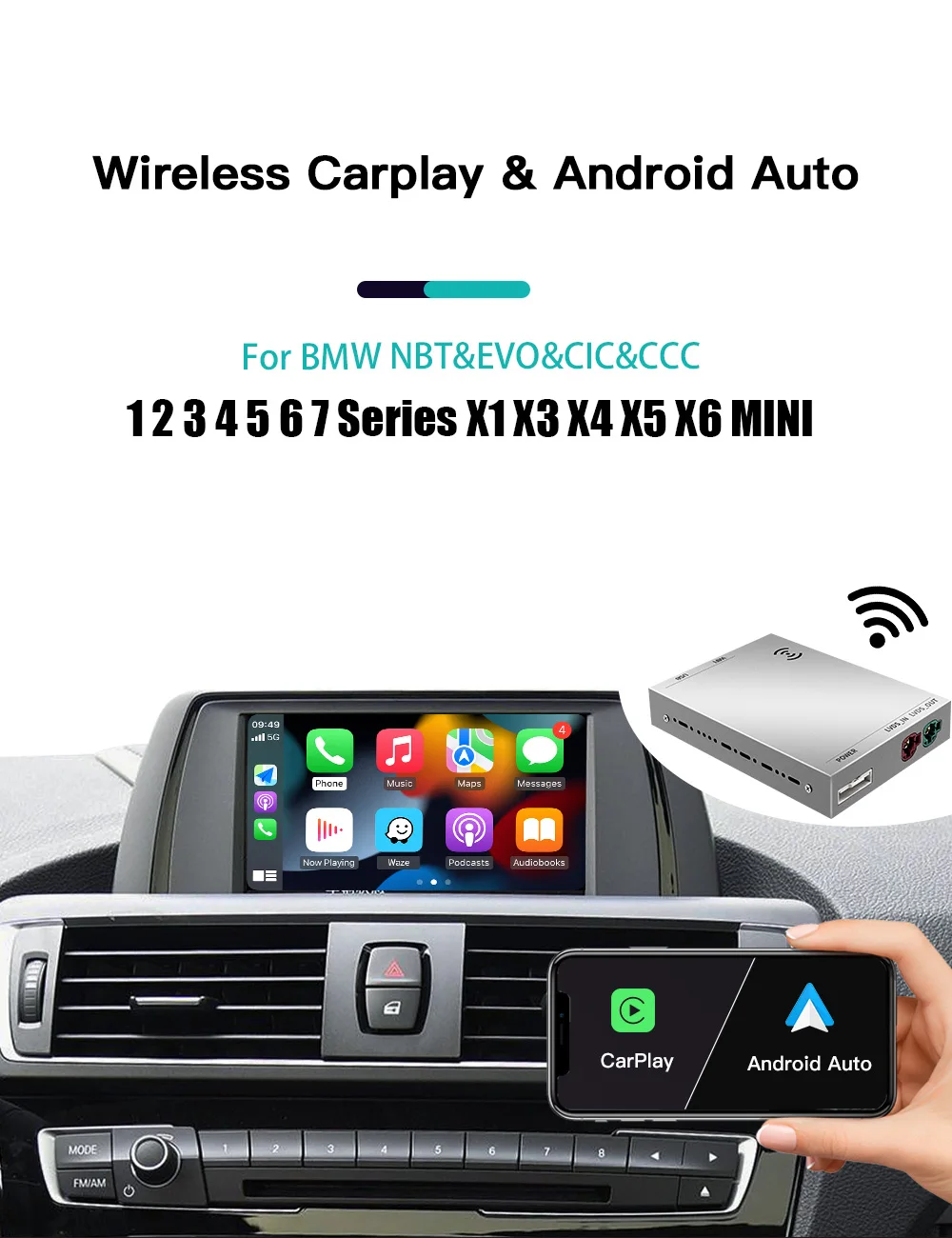Autoabc Wireless Apple Carplay Module Interface for Bmw Mini Cooper ...
