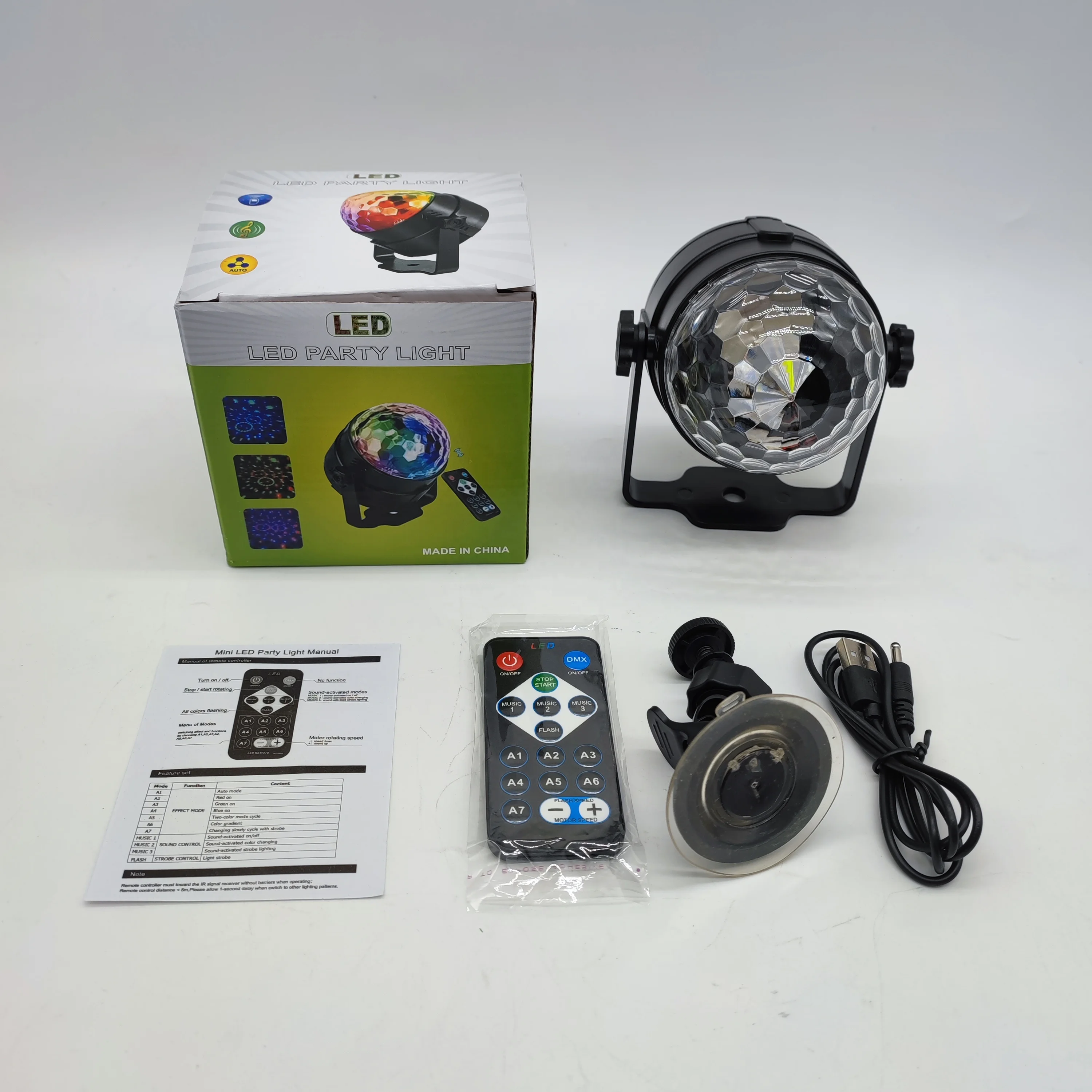 Party Disco Lights Dj Lights Led Sound Activated Remote Control Rgb Led ...