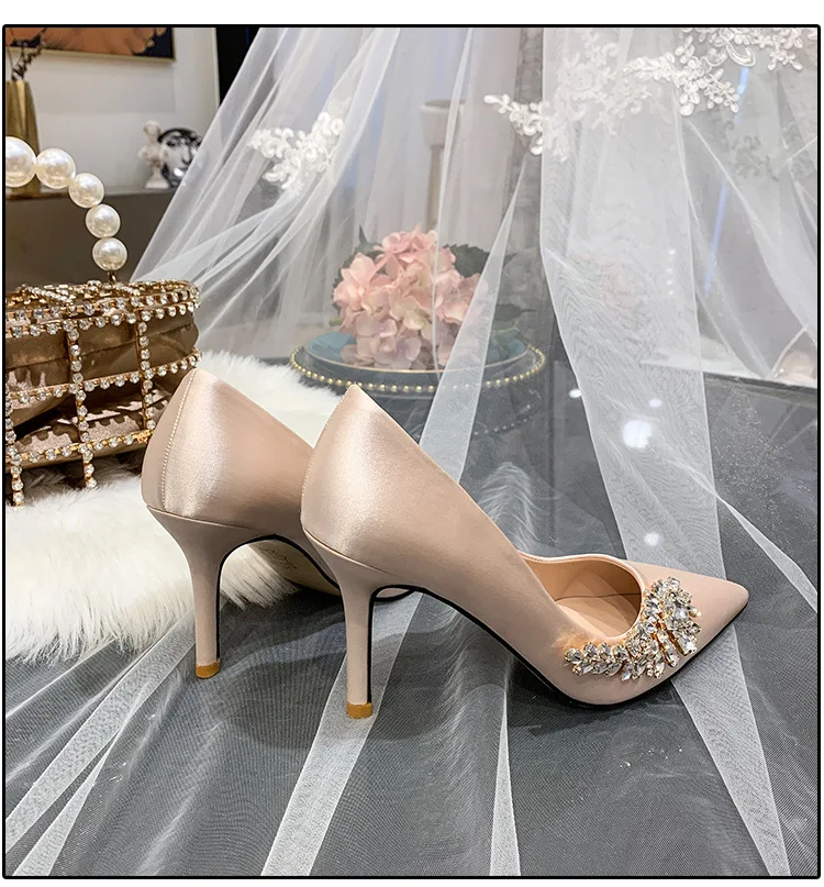 Shop Our New Bride Female Glass Slippers - Champagne & White