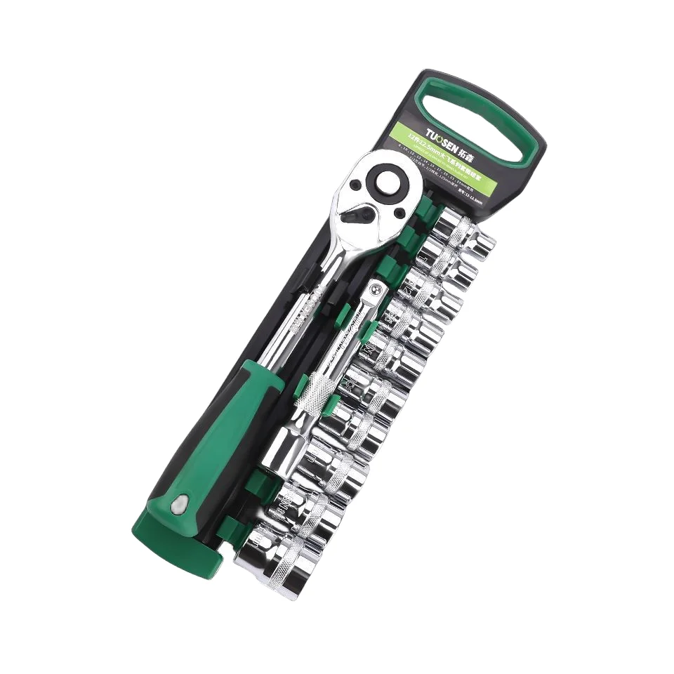 12 Set Ratchet Wrench Tools Socket With Handle Ratcheting Reversible ...