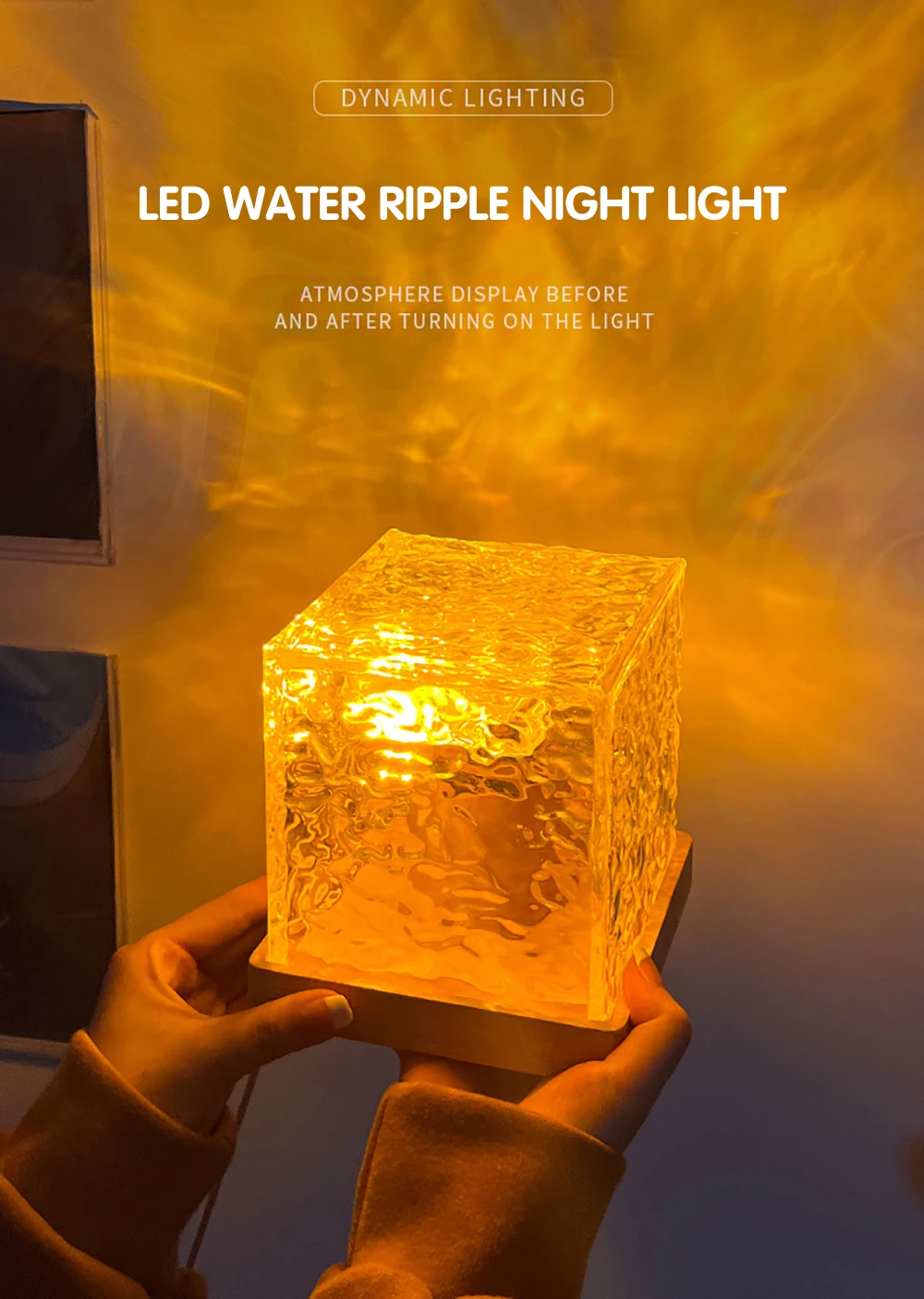 Crystal Lamp Water Ripple Led Projector Lights Decoration Home Houses ...