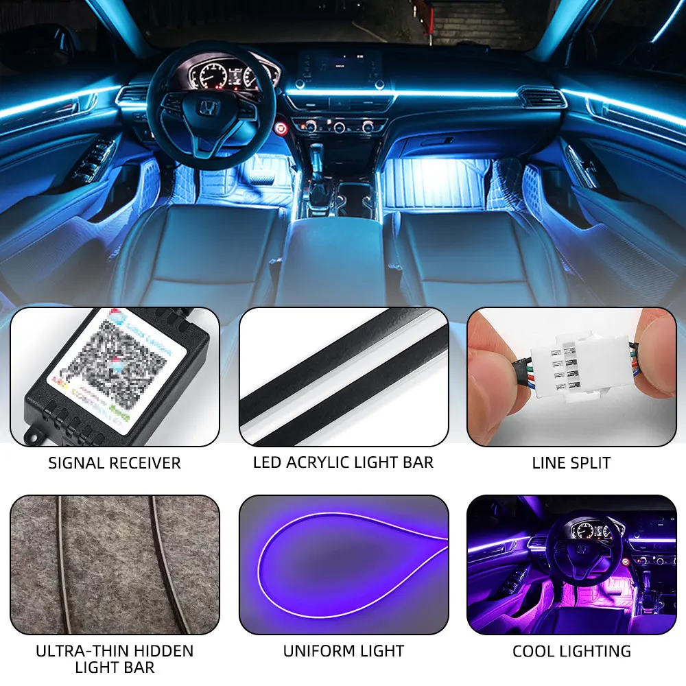 APP Control Led Strip Ambient Lighting Car Led Strip Light RGB LED ...