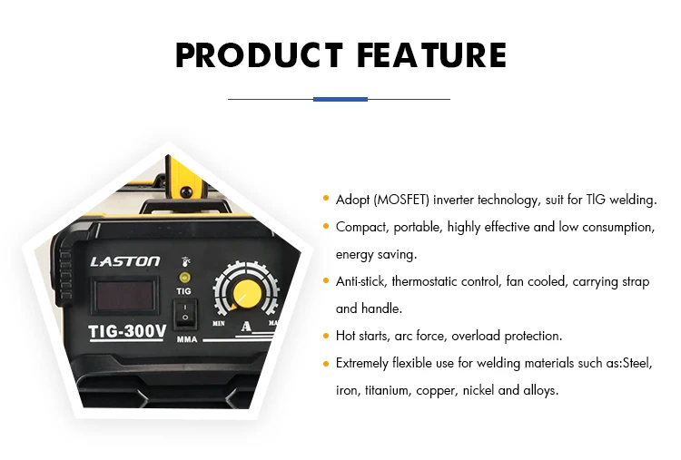 High Effective TIG-300V 220v 200a 8.2kva Multi Inverter Portable Mma Dc ...