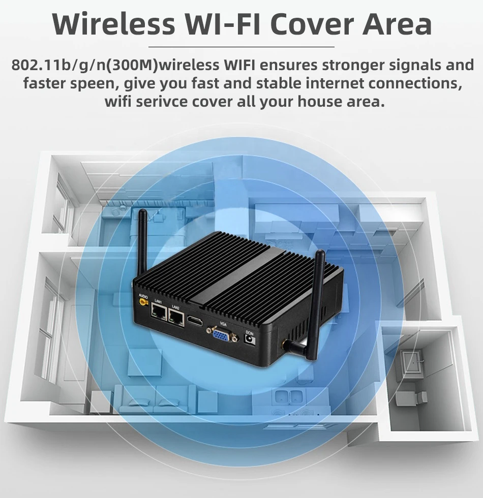 HLY Fanless Industrial Mini PC - Intel Core I3, I5, Celeron