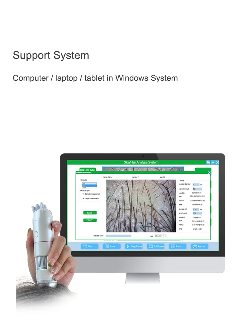 USB Hair Analysis Machine - Portable Scalp Health Tool