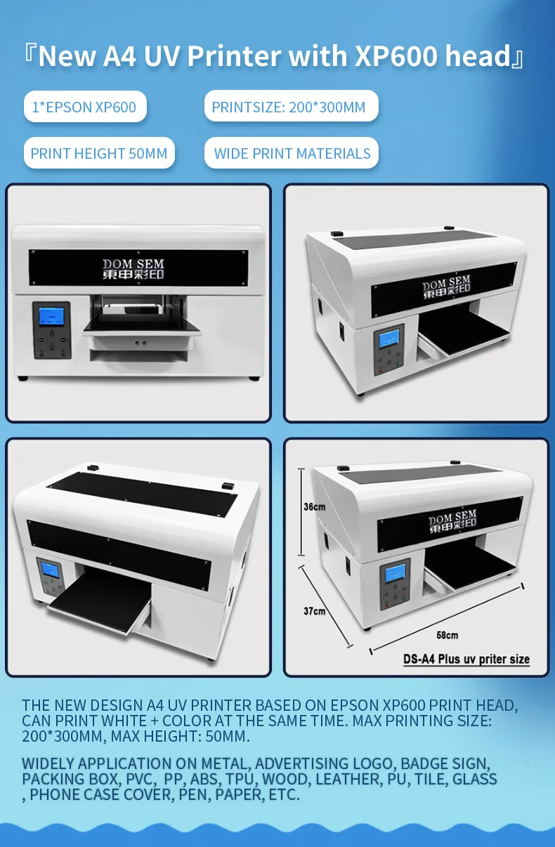 DOMSEM Multifunctional UV Printers 3D Embossed Flatbed Printer Phone ...