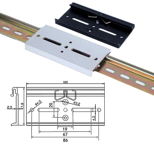 Universal DIN 35mm Guide Rail Clip with Snap Hook Quick-Fix ...