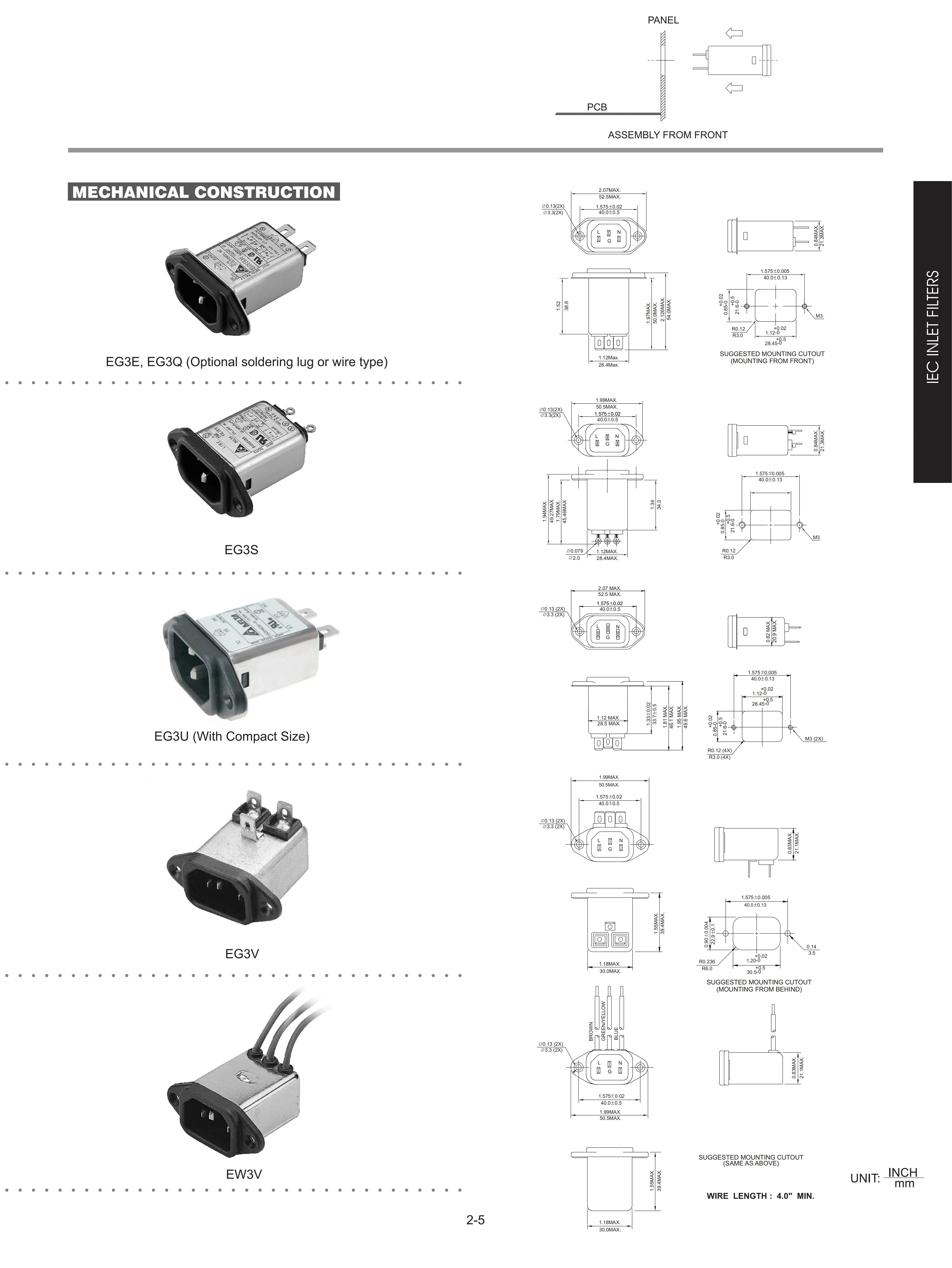 115/250v 15a Emi Filter Ac Power Entry Modules Iec Connector Filter,115 ...