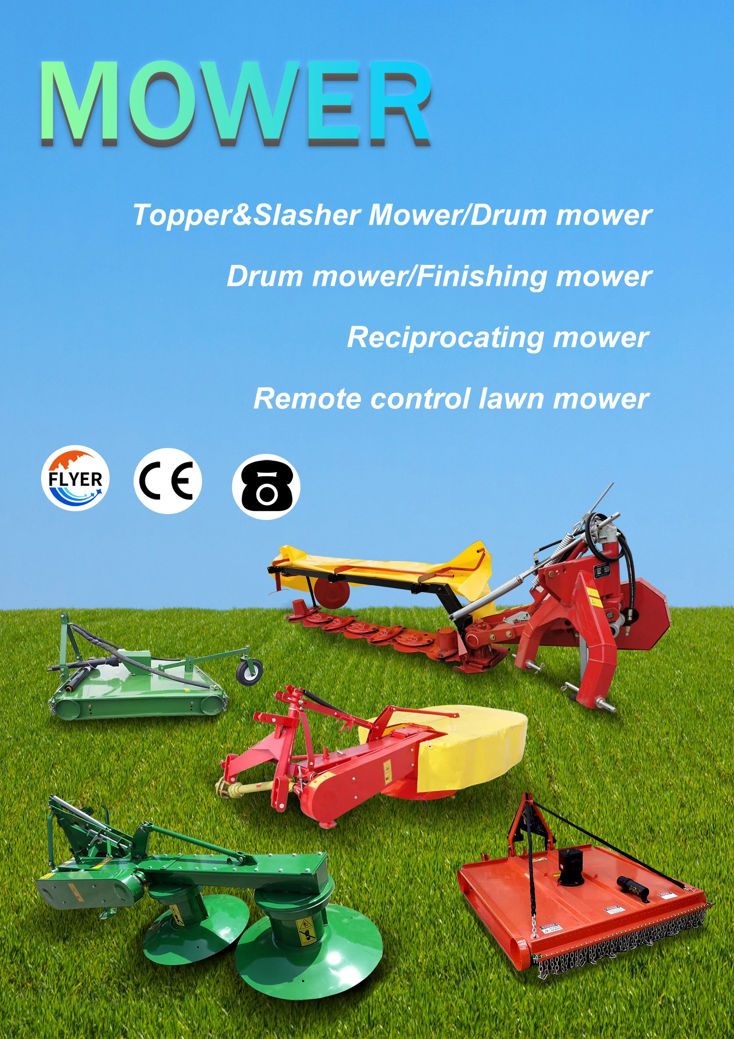 Easy Operation Topper/slasher Mower For Tractor Farm Implement ...