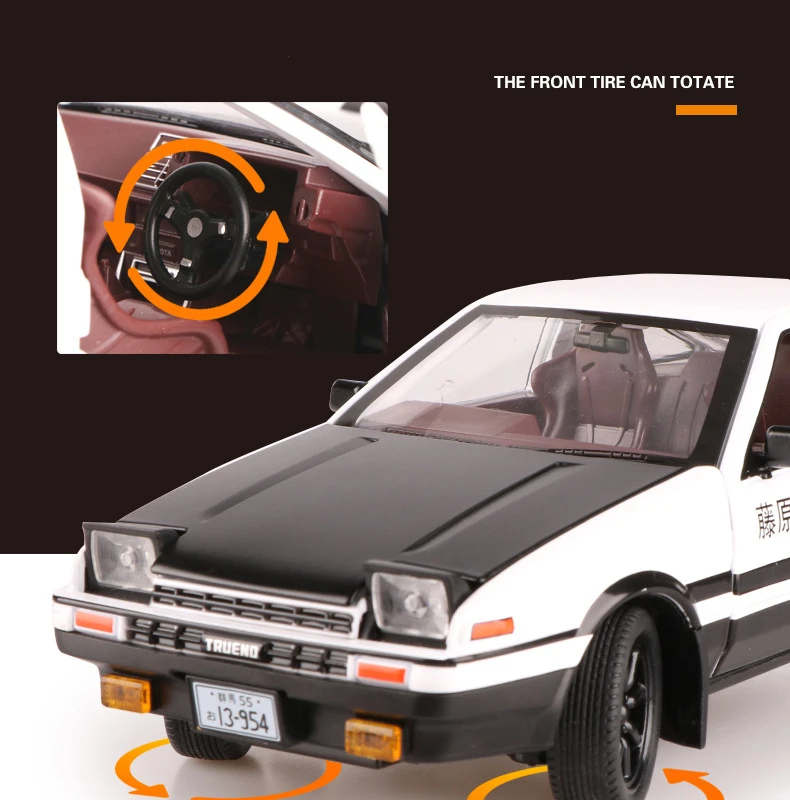 1:20 Toyota Initial D Ae86 Diecast Car Model Alloy Toy Vehicles Metal ...