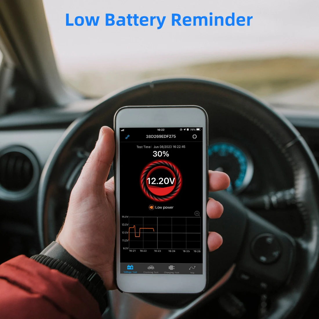 QUICKLYNKS 12V Car Battery Monitor Diagnostic Tools Bluetooth 4.0 Car ...