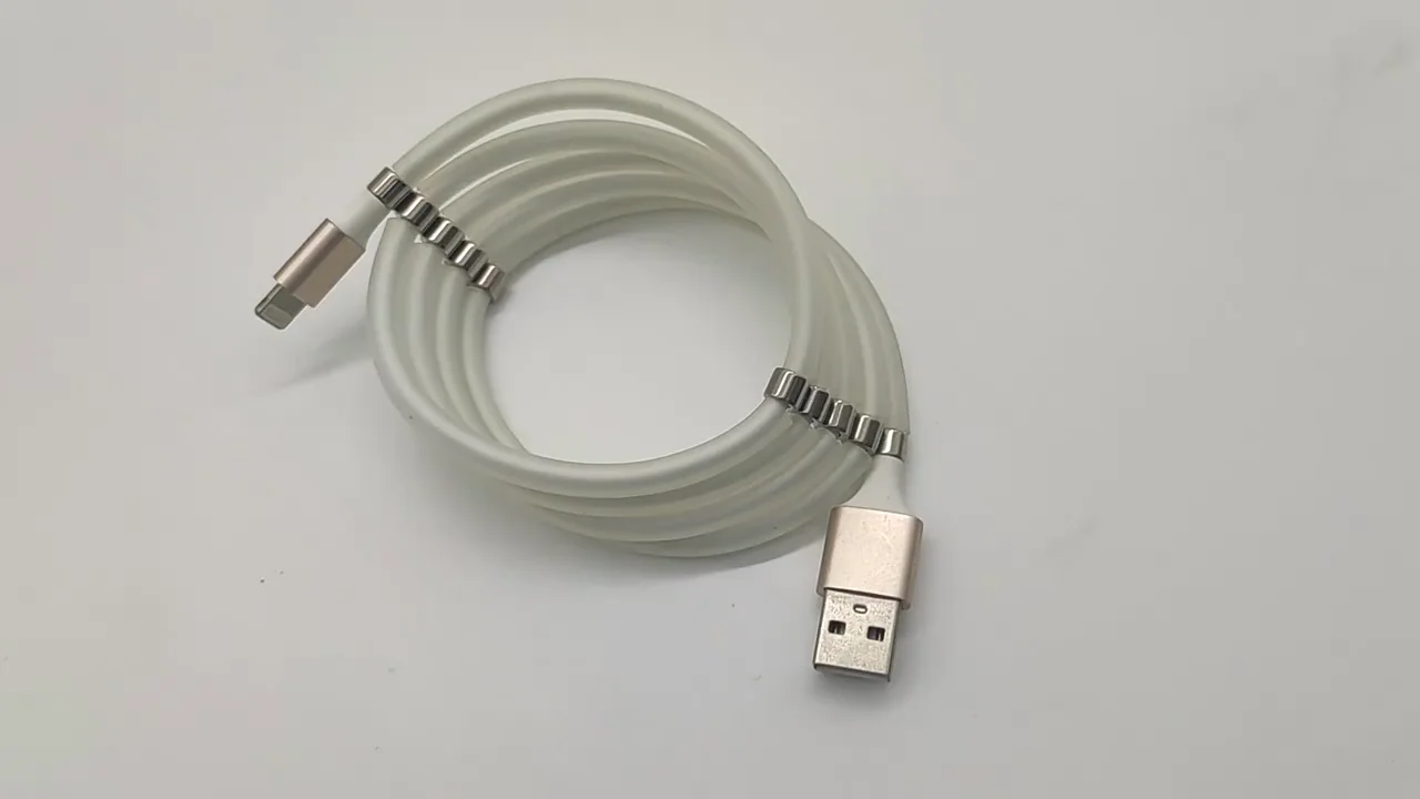 Self-winding Coiled Usb Cable Magnetic Fast Charger Type C Micro Usb 2. ...