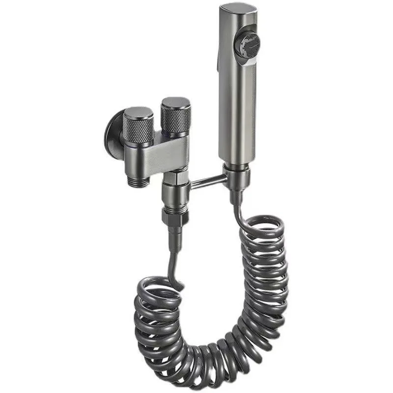 Gray Toilet Flushing Spray Gun Faucet Household Shattaf Washer Toilet ...