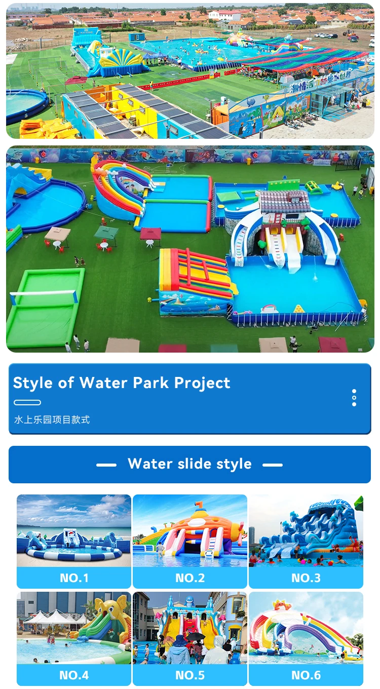 Commercial PVC Summer Water Park Inflatable Pool Water Slide Children's ...