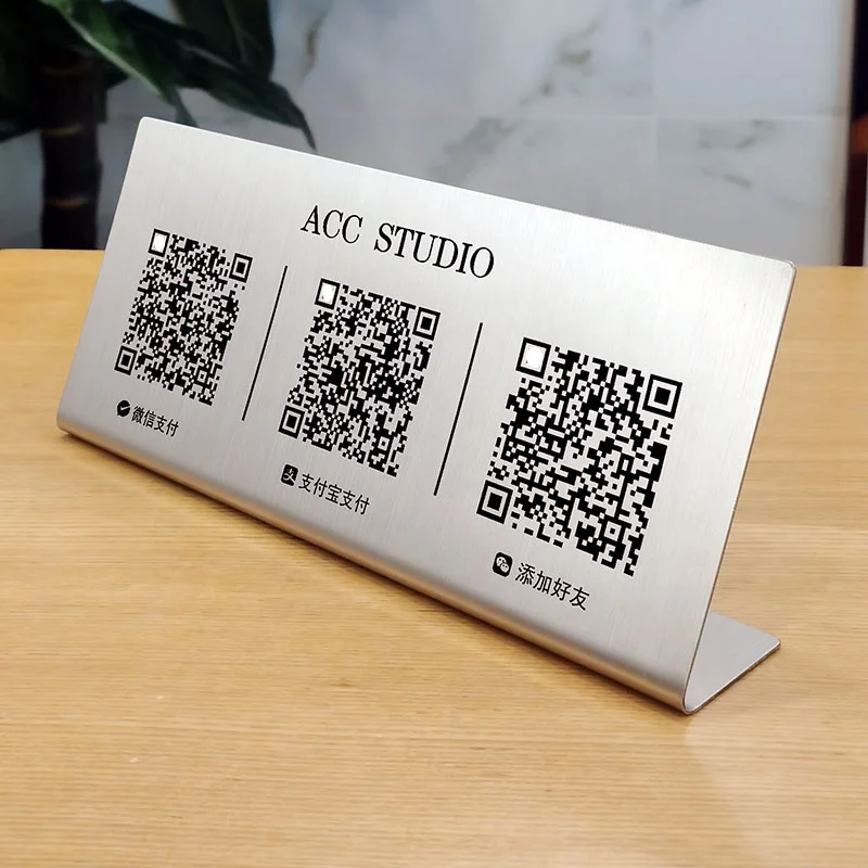 Custom Table Top Qr Code Display Stand Facebook Instagram Tabletop ...