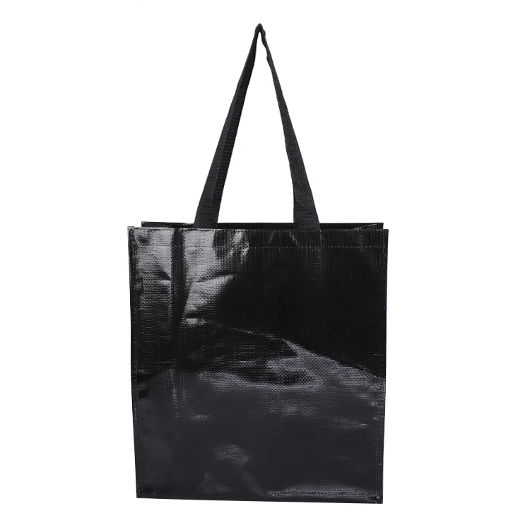 Wholesale Custom Design Black PP Woven Folding Carry Bag for Shopping ...