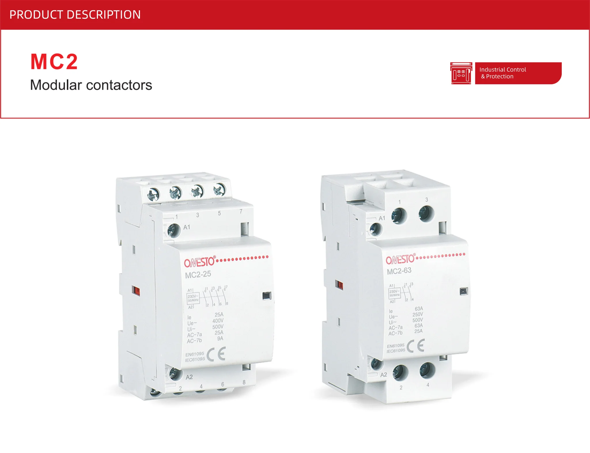 Wholesale Electric AC Modular Contactor 2 Module 36mm Automatic Type ...