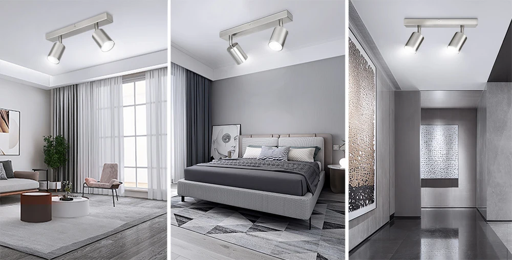 2 Way Ceiling Spotlight Fitting - GU10 LED Lights