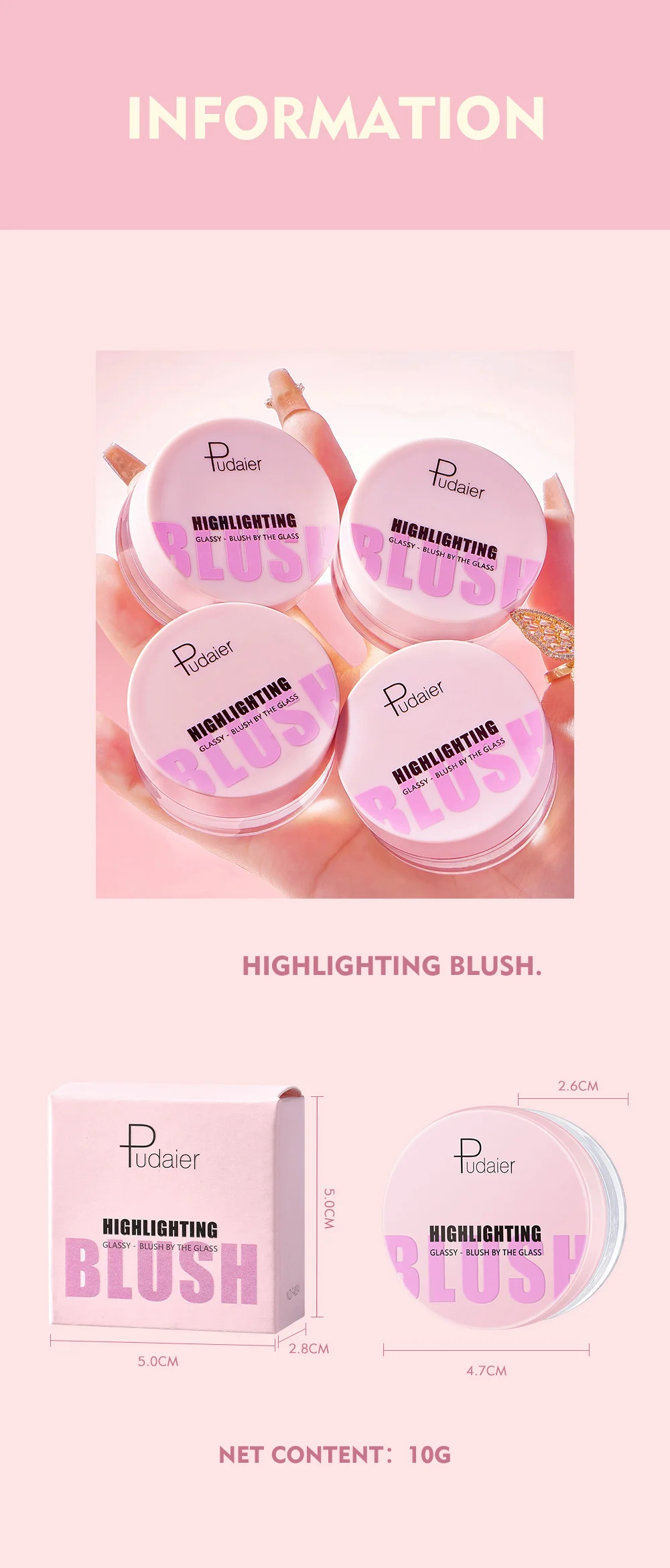 Pudaier Color Changing Blush - High-Quality Gel Makeup