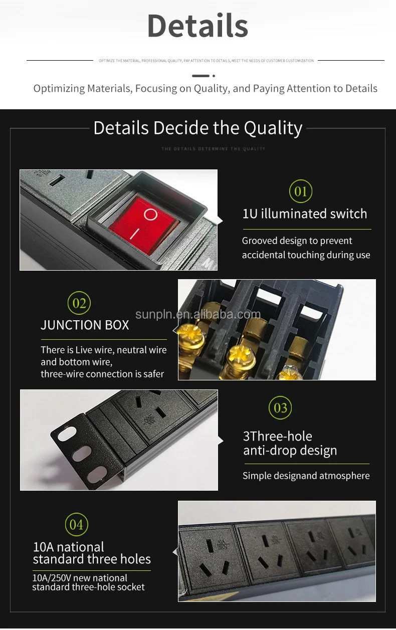 Customized Power Distribution Unit Server Rack Accessories PDU Data Center Standards Universal ...