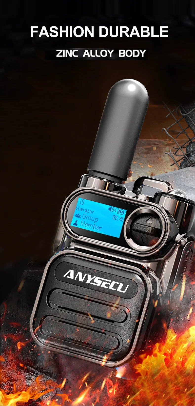 Anysecu New 4G POC Network Radio Sim Card Radio Unlimited Talk Range G388 Work with REAL PTT ...