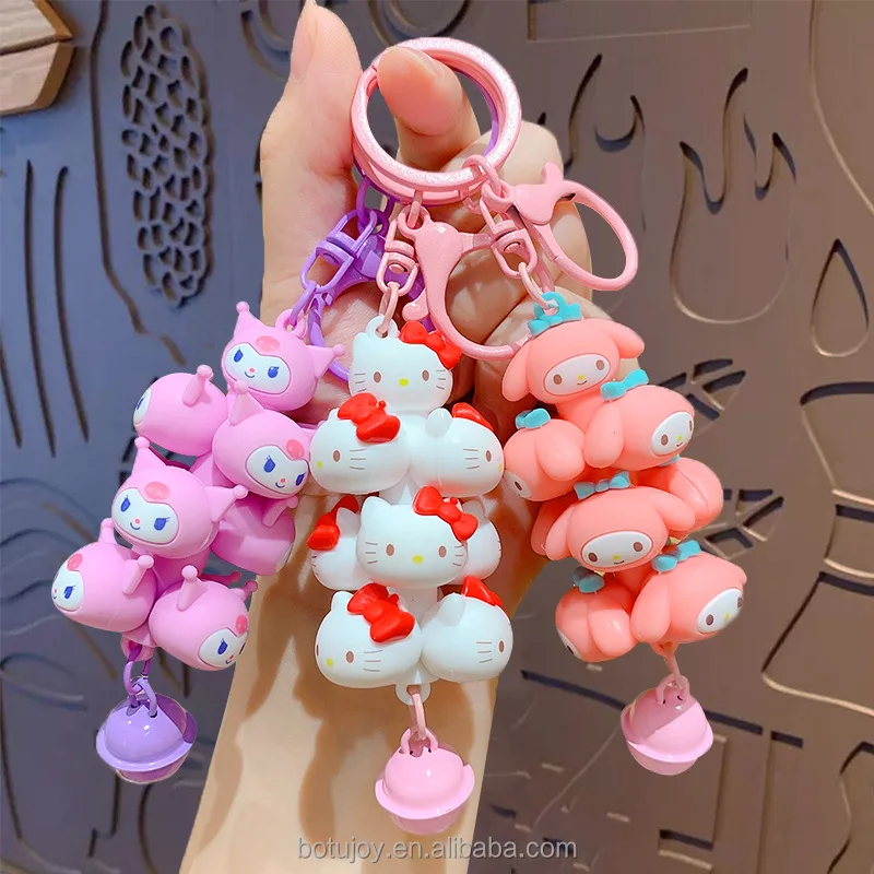 Botu New Sanrio Kuromi Pvc Keychain Kawaii Cartoon My Melody Key Ring ...