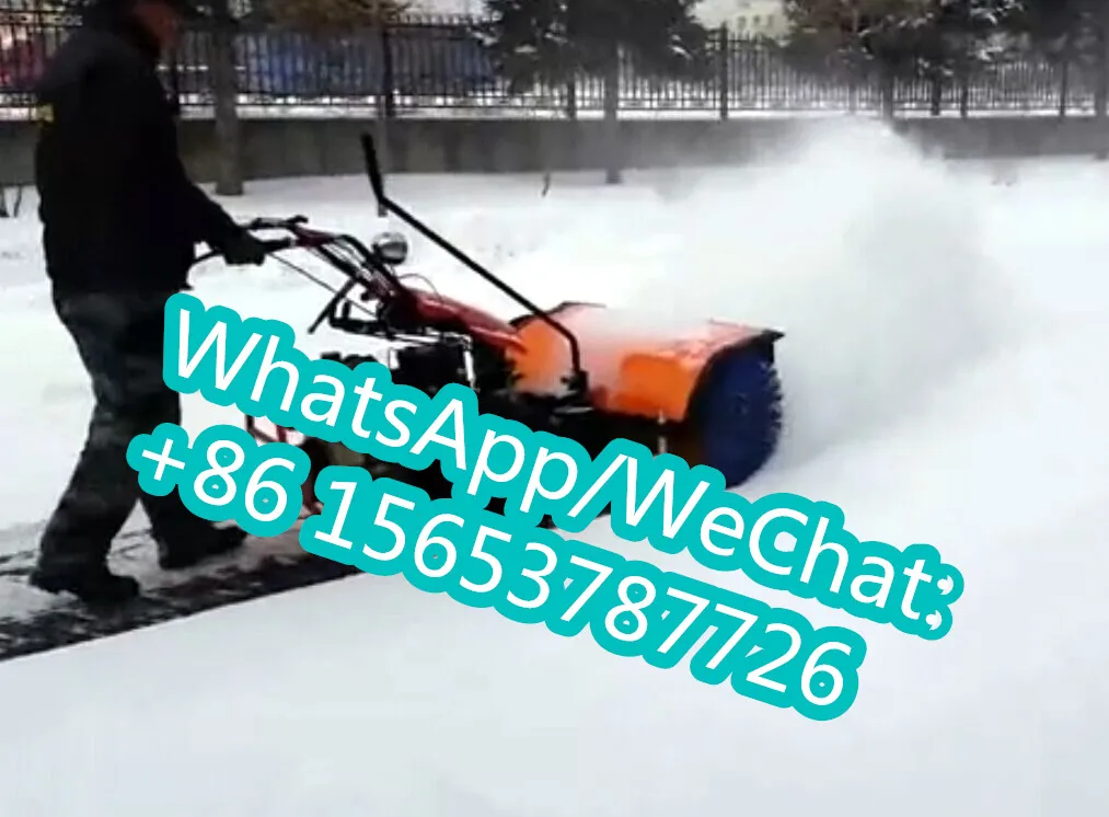 Hand Push Roller Brush Snow Plow Full Gear Drive Multi Functional Snow ...
