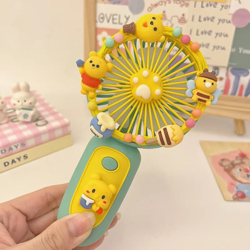 Outdoor Portable Small Fan Cartoon Electric Hand Fan Diy Material ...